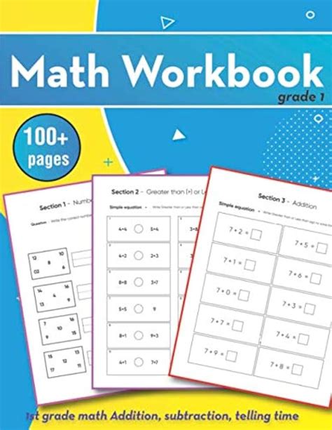 Math Workbook Grade 1 1st Grade Math Addition Subtraction Telling