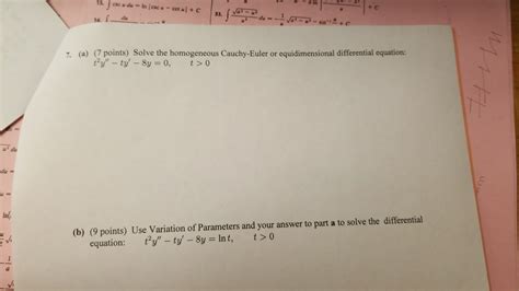 Solved 16 7 A 7 Points Solve The Homogeneous