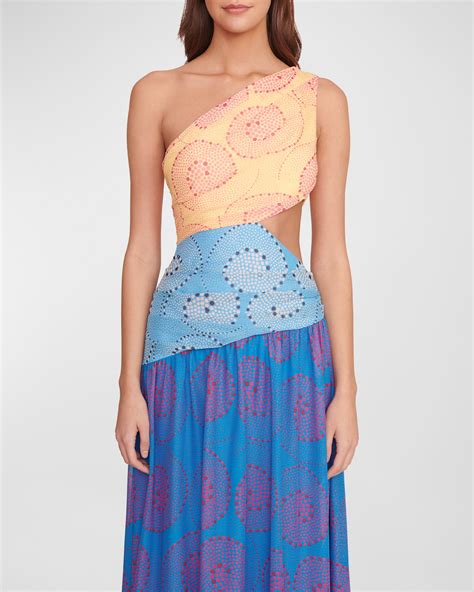 Staud Ashlyn One Shoulder Cutout Maxi Dress Neiman Marcus