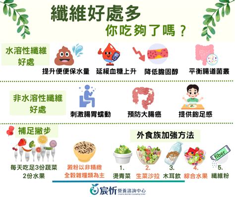 宸忻營養諮詢中心 『食物知識篇』 膳食纖維好處多多，你吃夠了嗎？