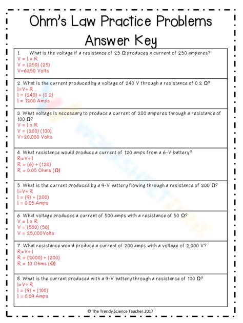 Solved 15 Low Env 111 Ohms Law Practice Worksheet An Alarm