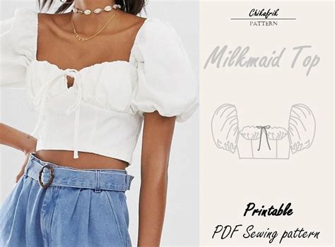 Milkmaid Top Patternxxs To Xxl Pdf Sewing Patterninstant Download