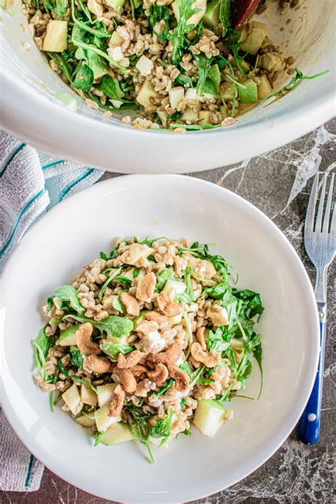 Farro Salad With Apples Arugula And Feta Sweet Beginnings Blog
