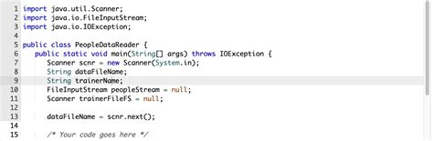 Solved Variables peopleStream and trainerFileFS are | Chegg.com