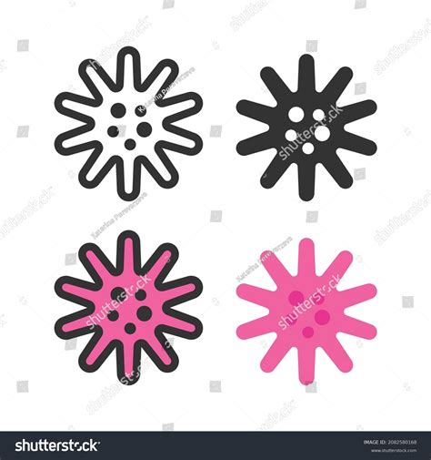 Bacteria Microbe Virus Outline Vector Icon Stock Vector Royalty Free 2082580168