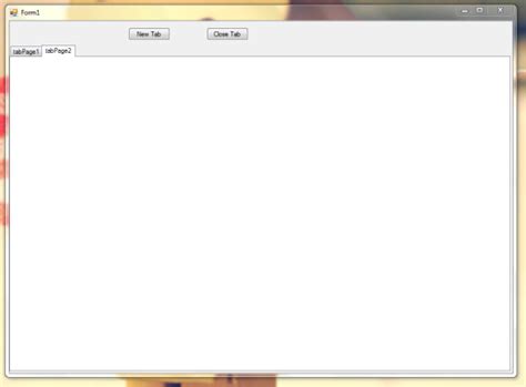 Winforms Tab Control Digital Media Project