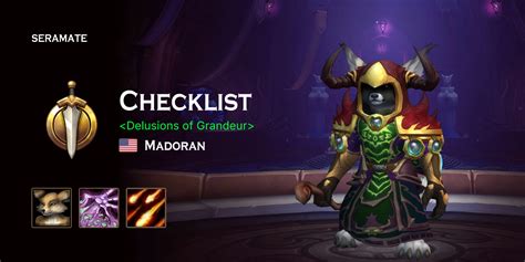 Checklist Madoran Us · Seramate · Wow Pvp Leaderboards Arena Activity Character Profiles