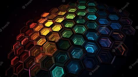 Premium Ai Image Many 2d Drawn Concentric Hexagonal Shapes Of Various Pattern For Background