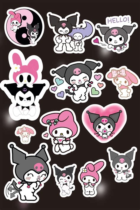 Anime Marketi Anime Sanrio Kuromi Kawaii Temalı Sticker Etiket Seti Laptop Telefon Notebook