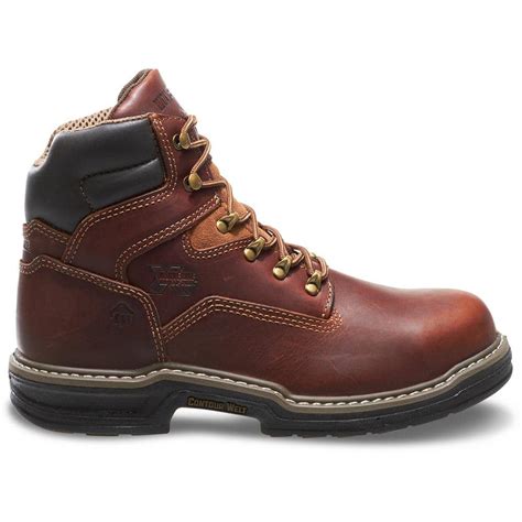 Wolverine Mens Raider 6 In Work Boots Soft Toe Brown Size 9m