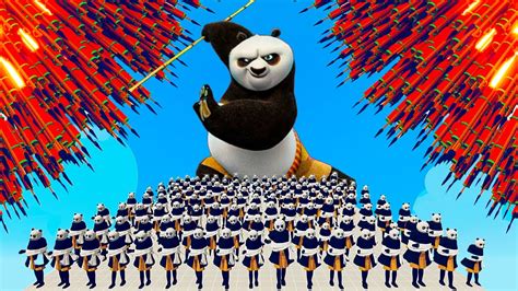 100x Kung Fu Panda 1x GIANT Vs EVERY GOD Totally Accurate Battle