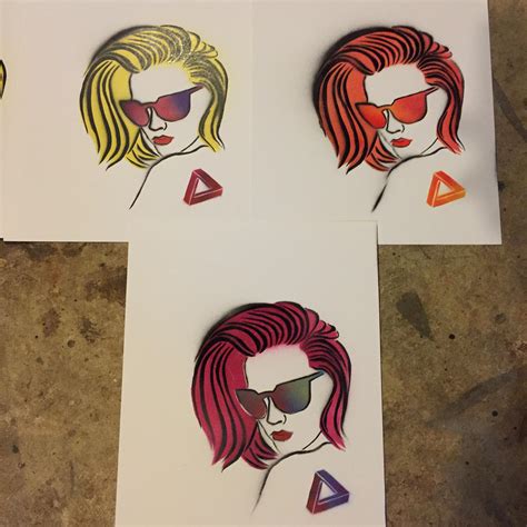 My First Attempt At Stencil Art 3 Layer Girl R Stencil
