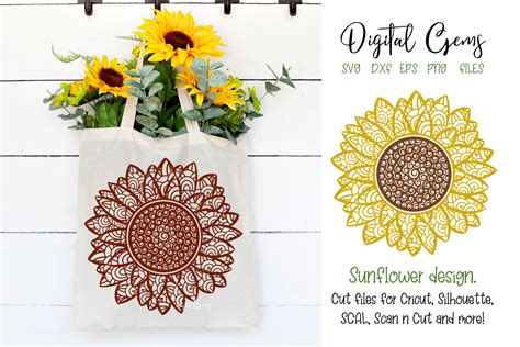 Sunflower SVG PNG EPS DXF Files SVGs Design Bundles