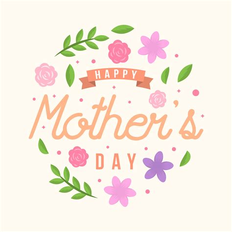Flat Happy Mothers Day Card Vector 198782 Vector Art At Vecteezy