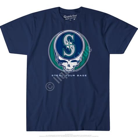 Mlb Seattle Mariners Gd Steal Your Base Navy Athletic T Shirt Tee