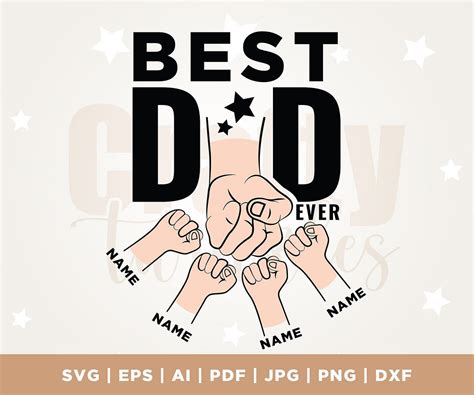 Personalized Best Dad Ever Svg First Bump Svg Custom Name Svg Father