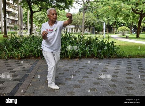 Foshan China Circa June 2020 A Chinese Kung Fu Grandmaster Shows