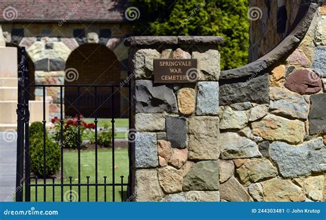 The Military War Cemetery Gates At Springvale Crematorium Editorial