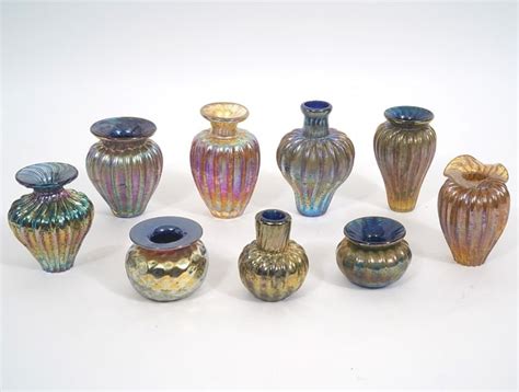 9 Fellerman Raabe Art Glass Mini Vases In United States