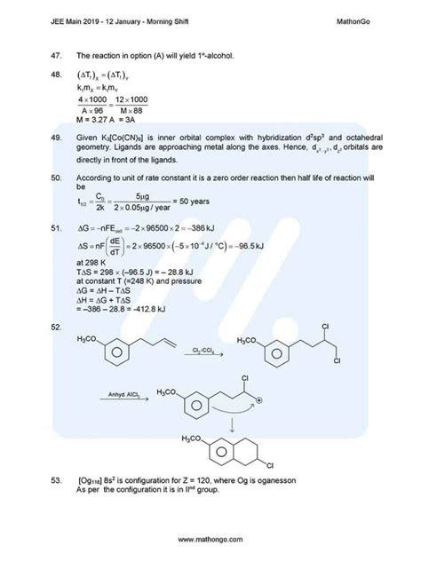 JEE Main Question Paper With Answer Keys Th Jan Morning MathonGo