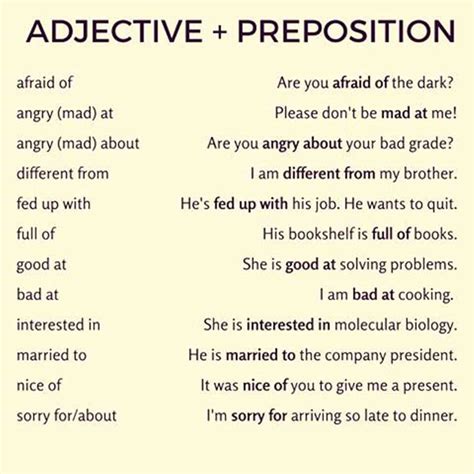 55 Useful Adjective And Preposition Combinations In English With