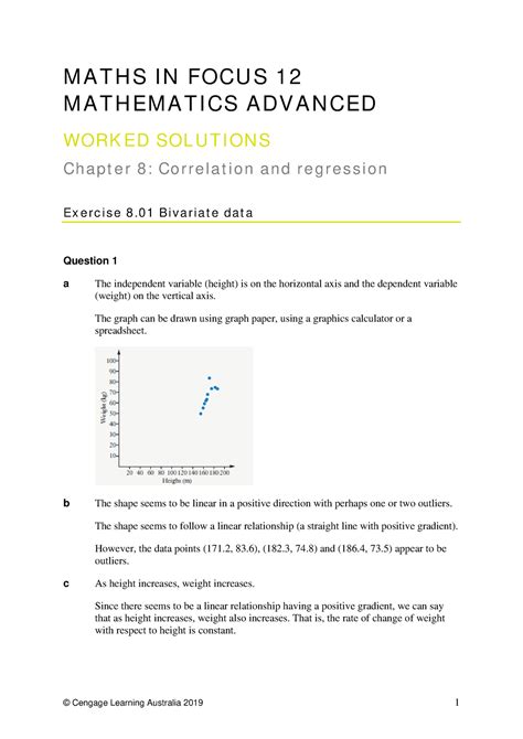 Chapter 8 M A T H S I N FOCU S 1 2 M A T H EM A T I CS A DV A N CED WORK ED SOL U T I ON S Ch