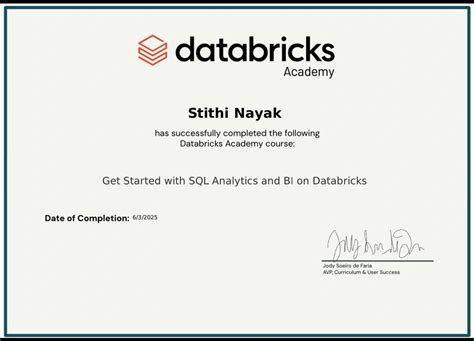 Excited To Share That I Have Successfully Completed The Get Started With Sql Analytics And Bi