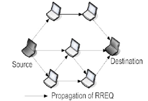 propagation of rreq throughout the network download scientific diagram