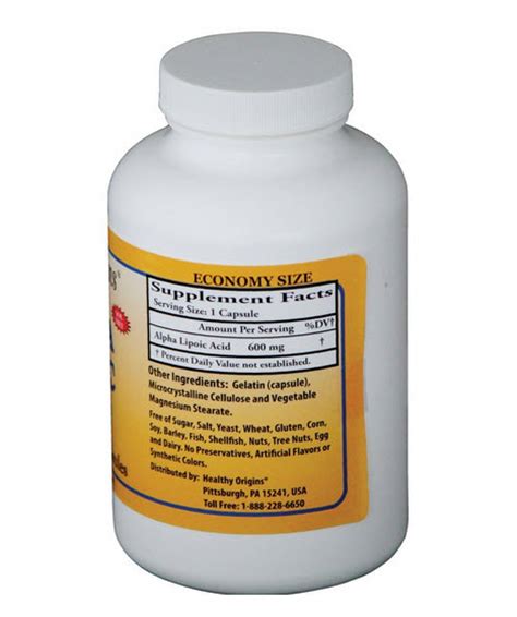 alpha lipoic acid ยหอ Healthy Origins Alpha Lipoic Acid MG Count