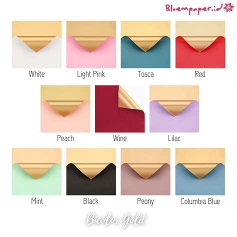 Jual Flower Wrapping Bicolor Gold 5 Lembar 20 Lembar Kertas Bunga