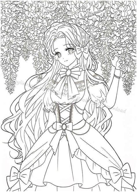 Hướng Dẫn Tô Màu Công Chúa Anime Cổ Trang Với Nhiều Mẫu đẹp