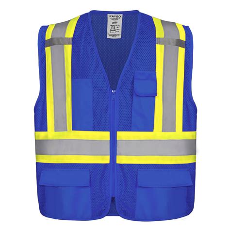 Kaygo® Kg0100 Ansi Type R Class 2 Reflective Vest With Pockets And Zipper