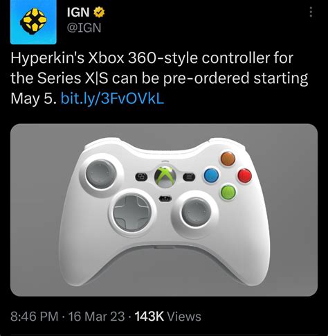 New Xbox 360 Style Controller For Series Xs By Hyperkin Up For Pre