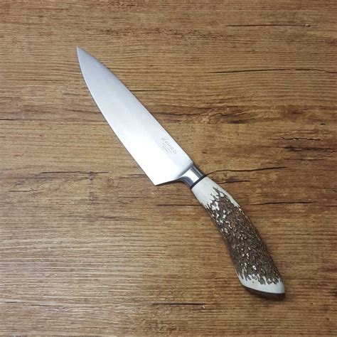 Coltello Cuoco Artigianale In Cervo Cm 16 Lorenzi Milano