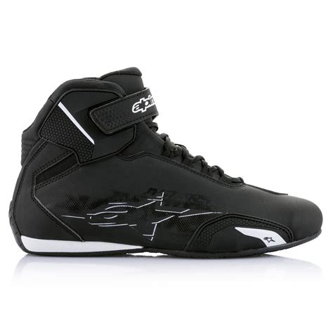 Alpinestars Sektor Shoes Black White Mens Motorcycle Shoes Radeuen