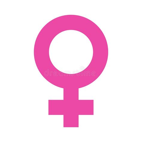 Símbolo Femenino Con Diseño De Color Rosado Simple De Contorno Signo De Género Del Vector De