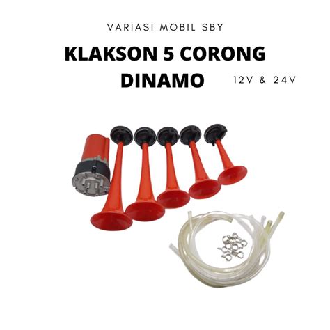Jual Klakson 5 Corong Terompet Dinamo Elektrik Telolet Terompet 12v Dan