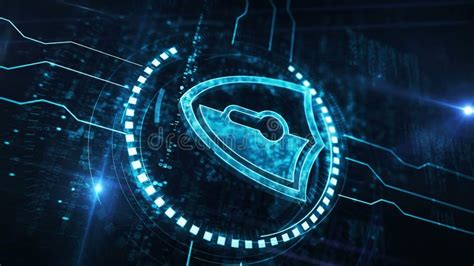 Cyber Security With Shield Symbol Digital Concept Vertical Loop Stock