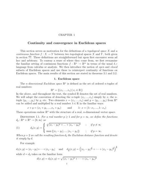 Continuity On Euclidean Space Pdf