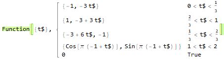 Parametric Functions Generate Piecewise ParametricPlot From Graphics
