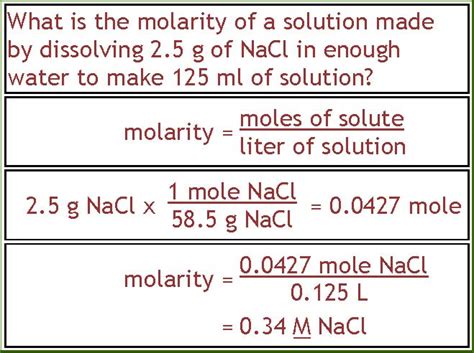 Molarity Chemistry Examples