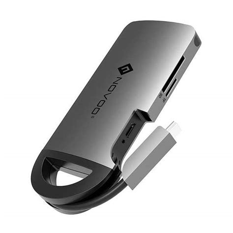 Novoo In Portable USB C Hub With W Power Delivery Gadgetsin