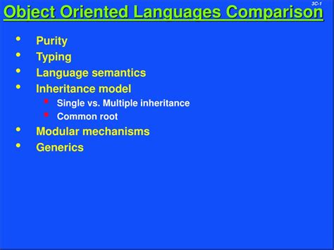 Ppt Object Oriented Languages Comparison Powerpoint Presentation