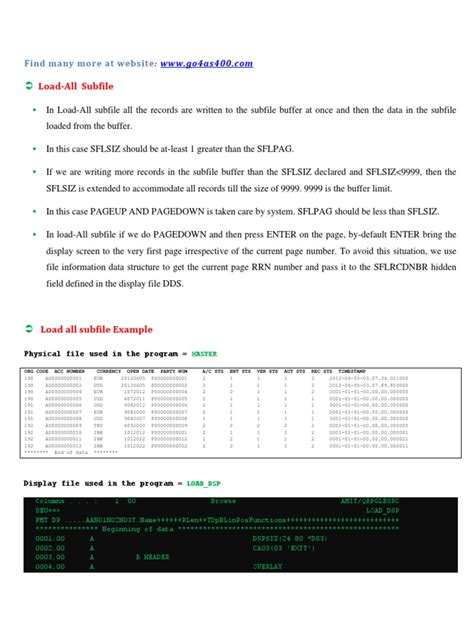 As400 Load All Subfile Pdf Computer Data Data Management
