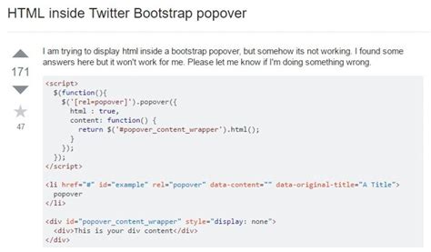 Bootstrap Popover Custom Template Bootstrap Popover Template