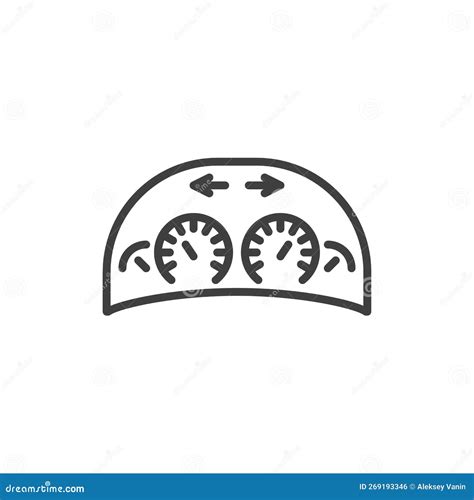 汽车仪表板线图标 向量例证 插画 包括有 评定 自动 方向 控制板 权利 理想 显示 象素 269193346