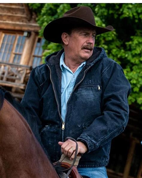 Kevin Costner Yellowstone John Dutton Hooded Denim Jacket