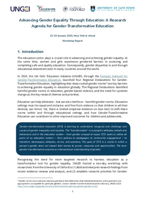 Advancing Gender Equality Through Education Ungei