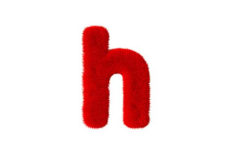 빨간색 푹신한 털이 많은 모피 소문자 흰색 배경이있는 문자 H 3차원 형태에 대한 스톡 사진 및 기타 이미지 3차원 형태