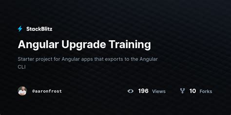Angular Upgrade Training Stackblitz